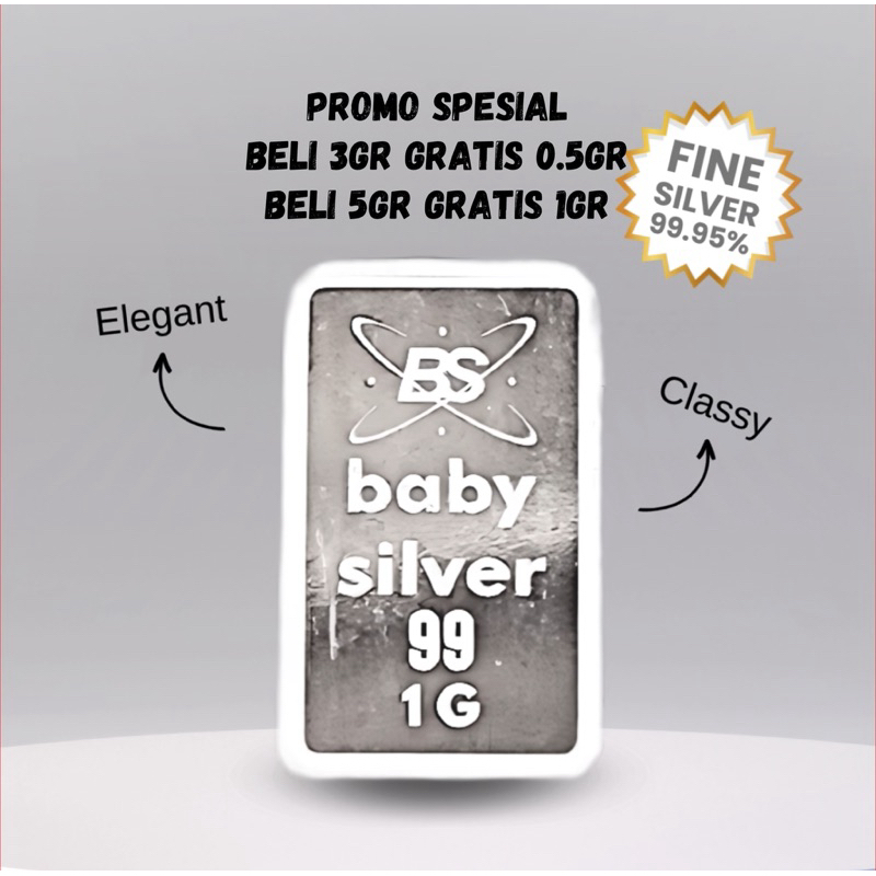 Jual Baby Silver Fine Silver Bar Perak Batangan Asli Murni Logam Mulia ...