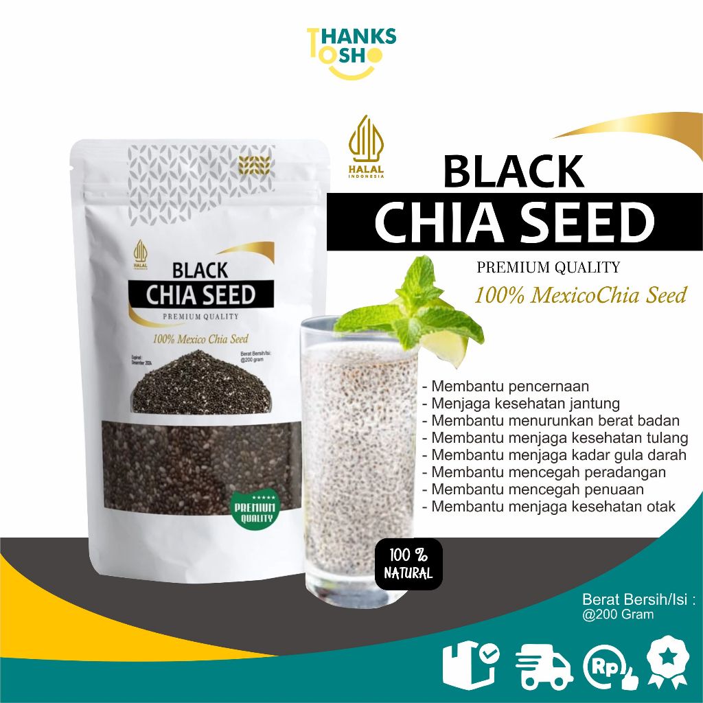 Jual Organic Black Chia Seed Chiaseed Organik chia seeds untuk diet isi ...