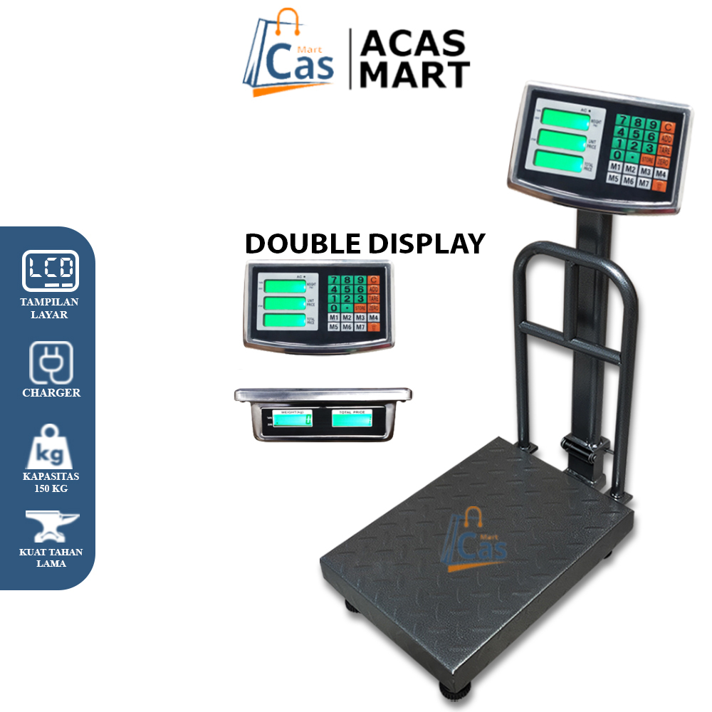 Jual AM TCS 150Kg / 50Gr Timbangan Duduk Digital Stainless Single Double Display Elektronik ...