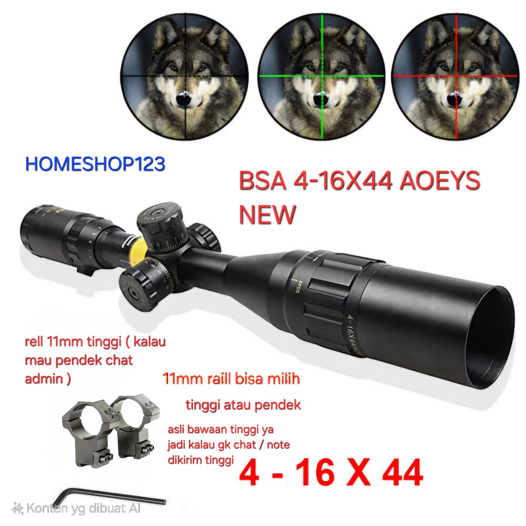Jual Telescope BSA 4-16x44 AOEYS TERBARU diatas TELESKOP YUBEEN CL 4-16x44 AOE, diatas TELESKOP ...