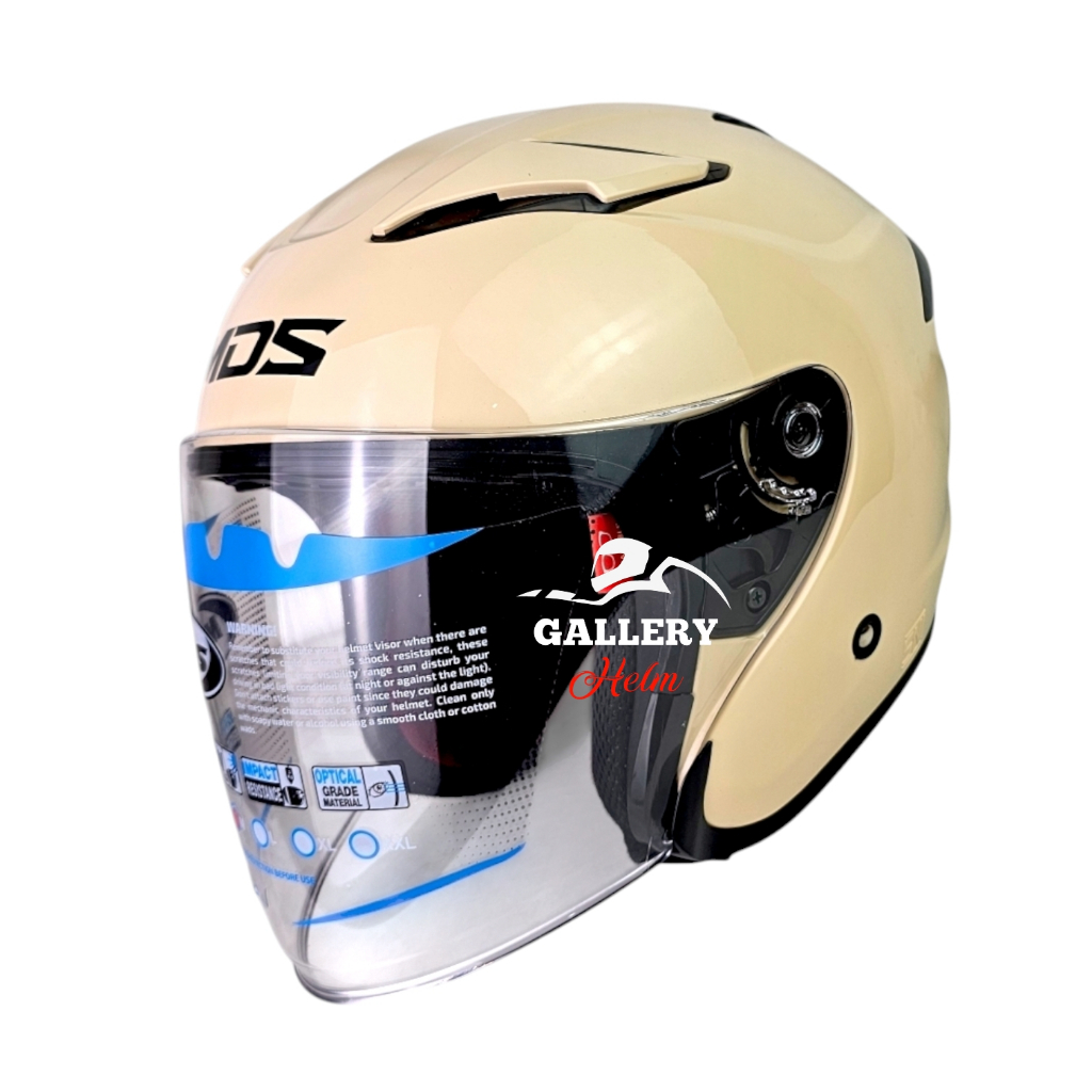 Jual Helm Mds Voltus Solid Cream | Helm Half Face Single Visor Suport ...