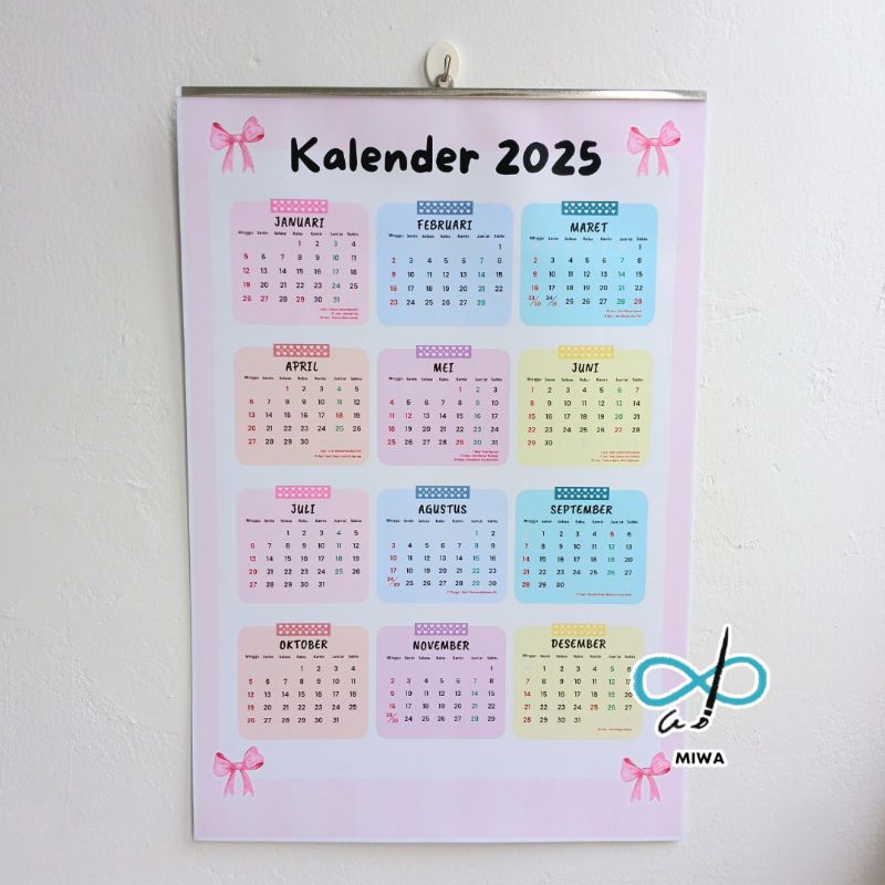 Jual [PROMO] Kalender 2025 Desain Coquette Cute Girly Pastel Dekor ...