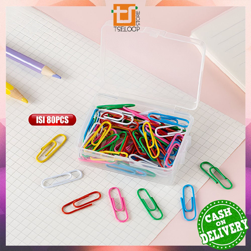 Jual OFM-A109 Paper Clip Warna Metalic Isi 80pcs Klip Kertas Warna ...