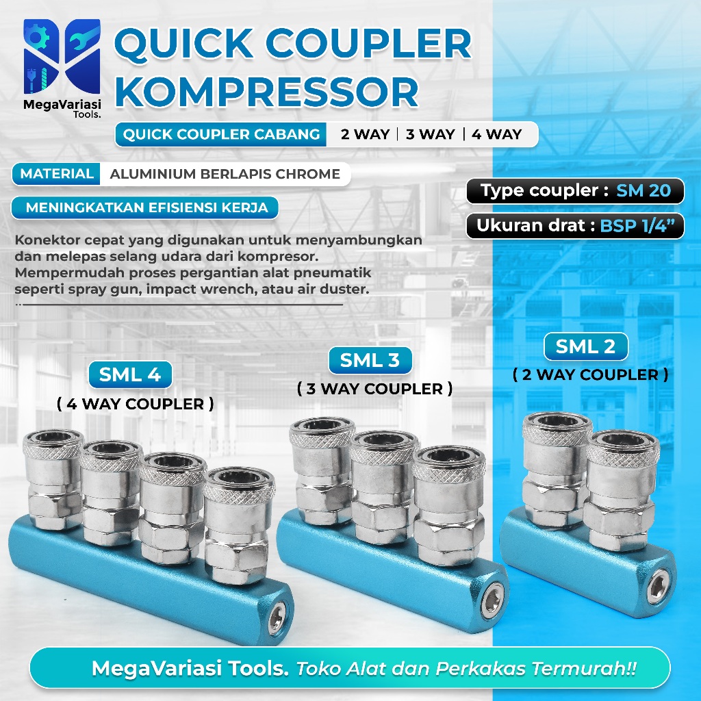 Jual Kopler Cabang (2,3,Dan 4 ) / Quick Coupler SML 4 | Shopee Indonesia