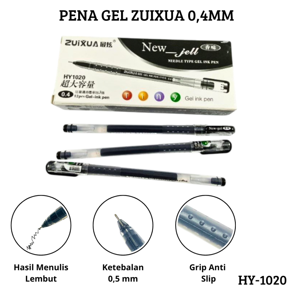 Jual BOLPEN GEL PEN PENA ZUIXUA HY-1020 ASLI (PER LUSIN) | Shopee Indonesia