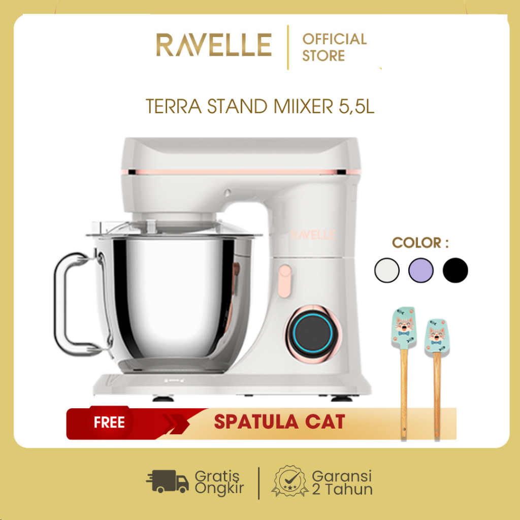 Jual RAVELLE Stand Mixer 5.5L Terra Electric Mixer - Platinum Lavender ...