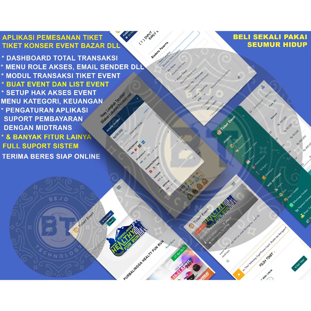 Jual APLIKASI WEB SOURCE CODE PEMBELIAN PEMESANAN TIKET, EVENT KONSER, PENGAJIAN DLL SIAP PAKAI ...