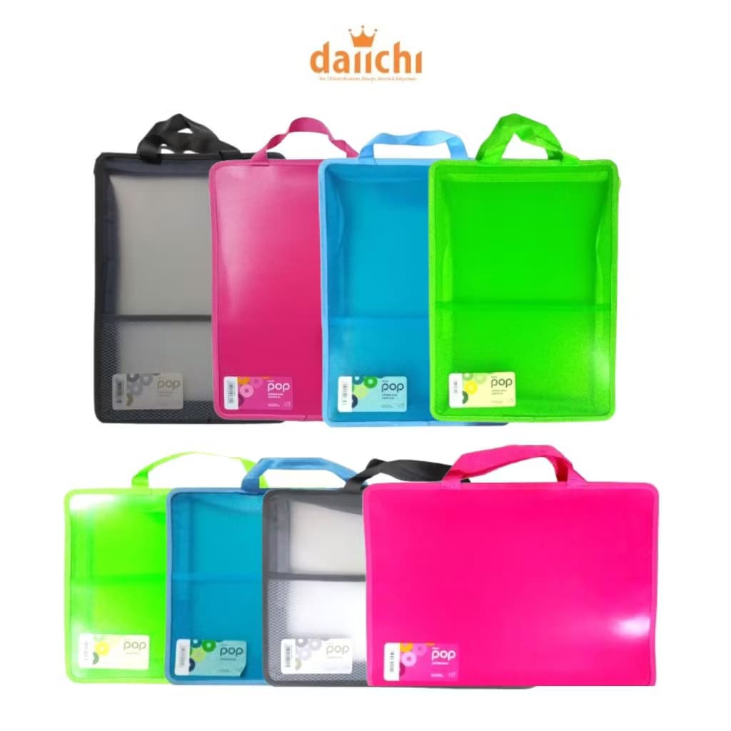 Jual ZIP BAG DAIICHI POP MAP ZIPPER RESLEETING SCHOOL BAG FOLIO ...
