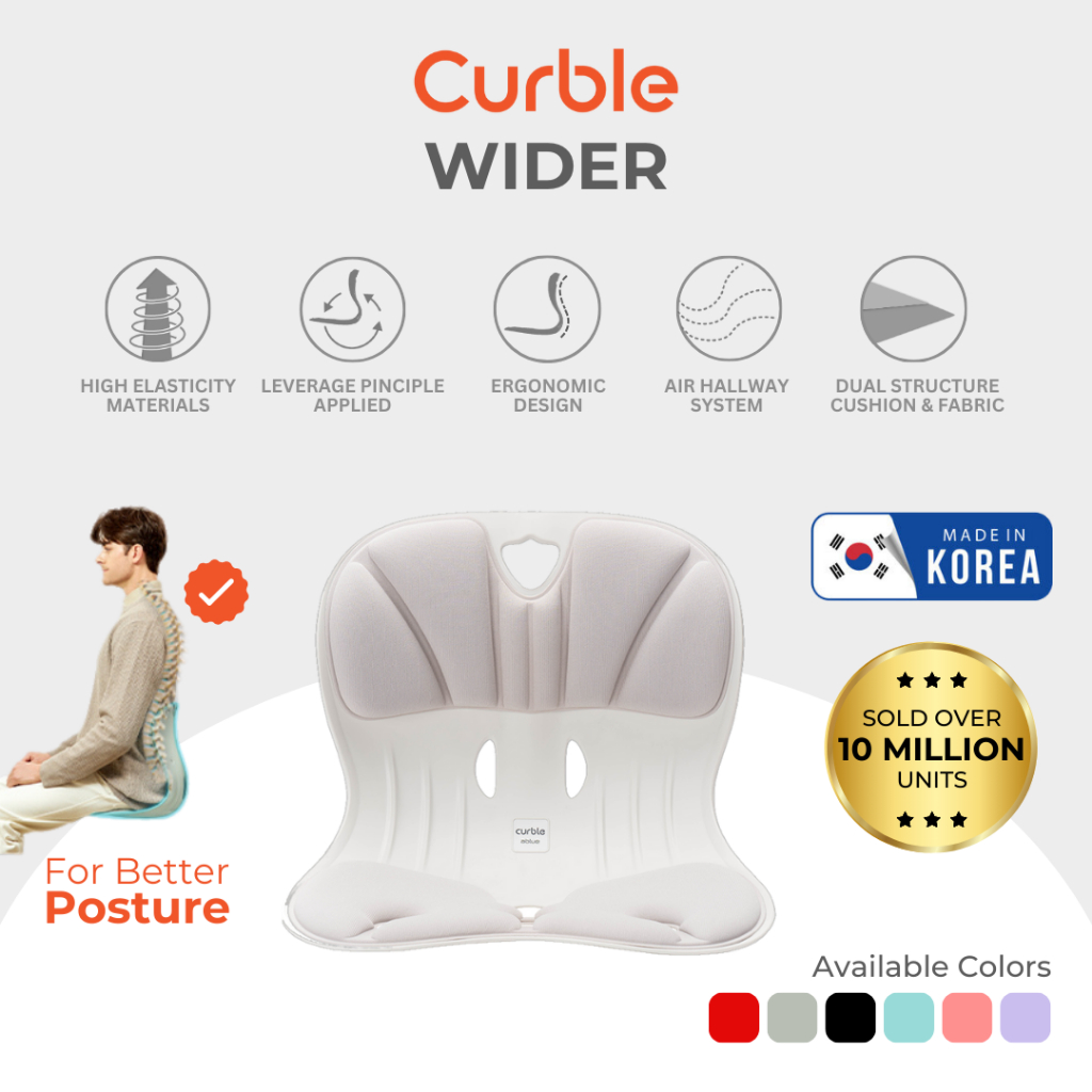Jual Curble Posture Chair Wider - Grey | Shopee Indonesia