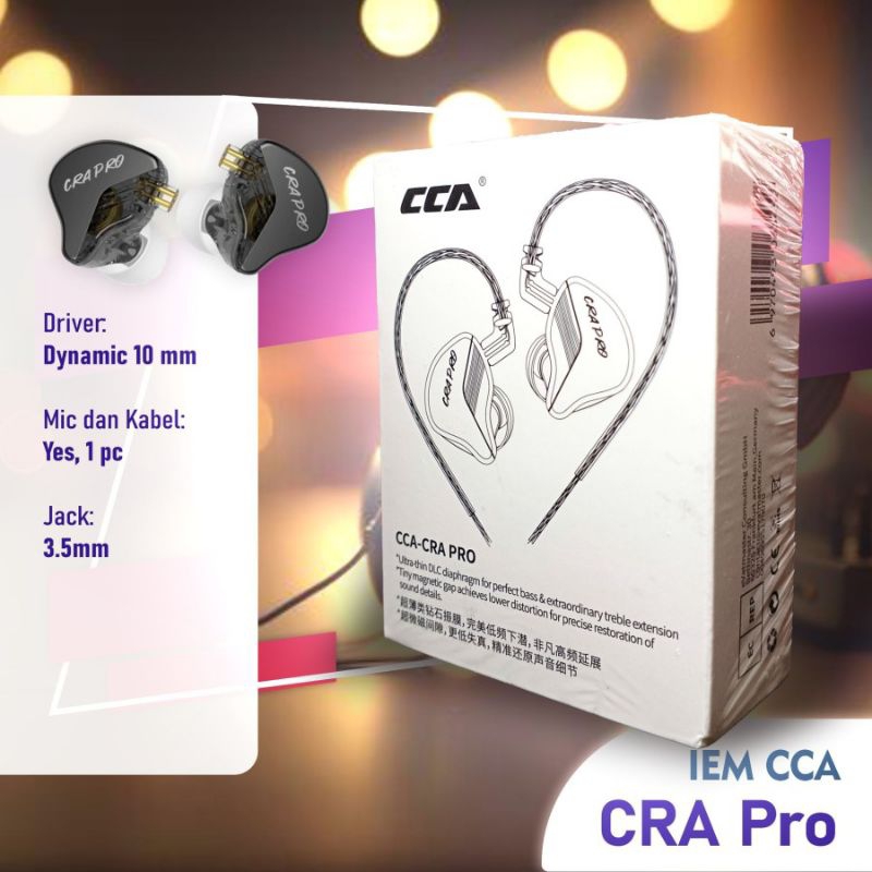 Jual IEM CCA CRA Pro Dark Gray - include Mic | Shopee Indonesia