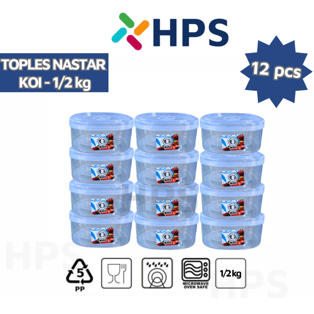 Jual TOPLES NASTAR KOI 1/2 KG ISI 12 Wadah Plastik Tebal Bulat Kue ...