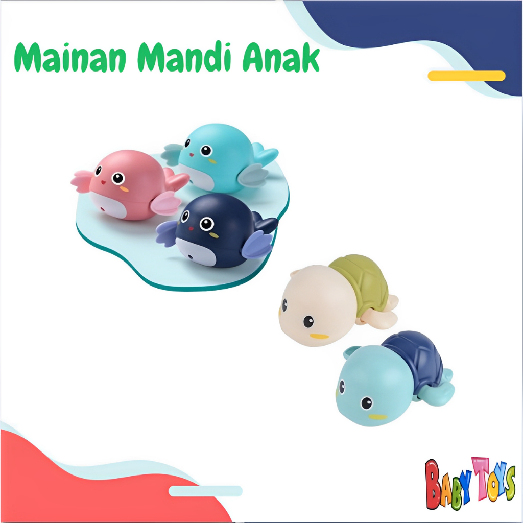 Jual BabyToys Mainan Mandi Bayi Anak Kura Kura Berenang Mainan Mandi ...