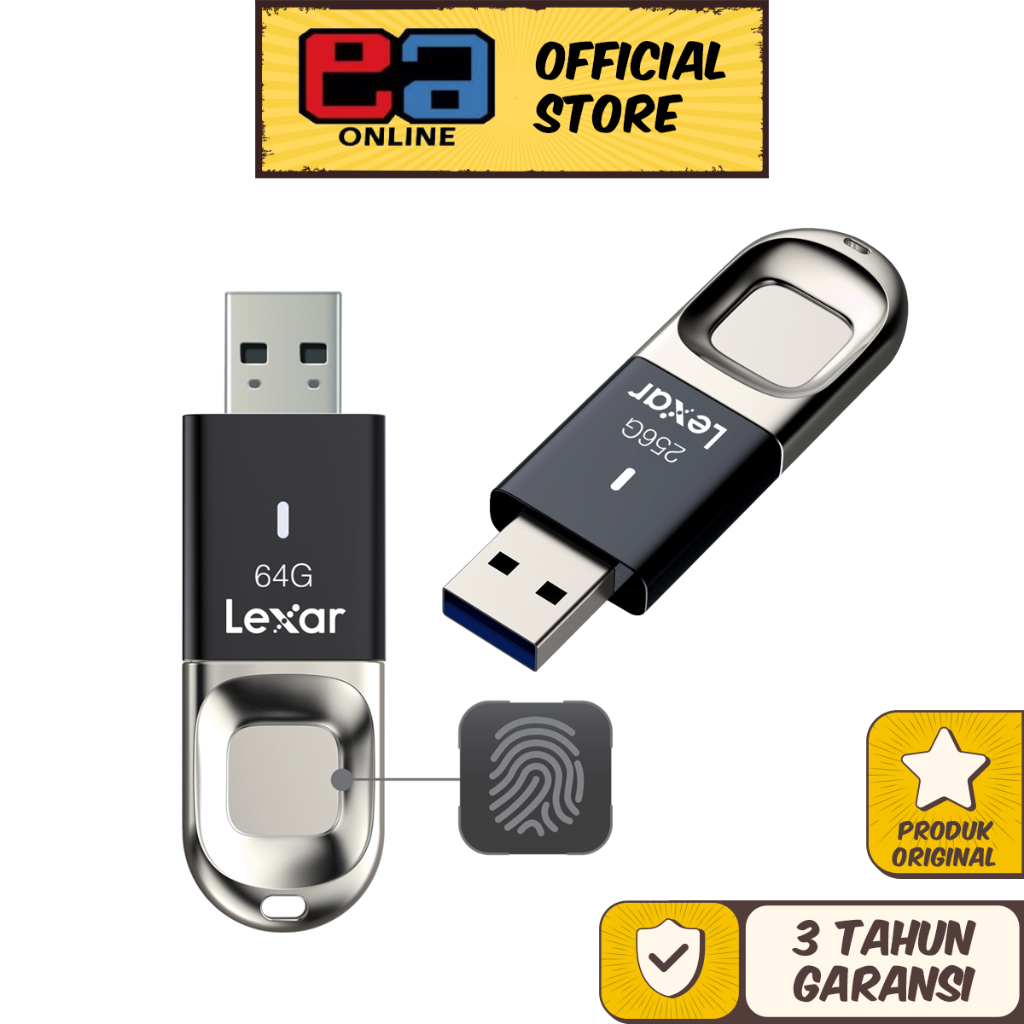 Jual Lexar Flashdisk JumpDrive Fingerprint F35 PRO USB 3.0 Flash Drive - 64GB / 128GB / 256GB ...
