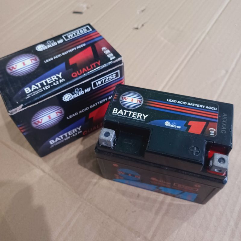 Jual aki BEAT accu kering honda beat merk win 12 voll 4,5 AH | Shopee ...