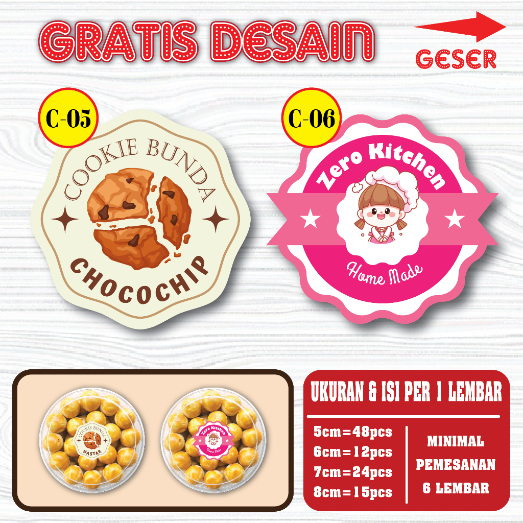 Jual Logo Kemasan Custom Produk Makanan | Desain Nama Usaha | Untuk Kue ...
