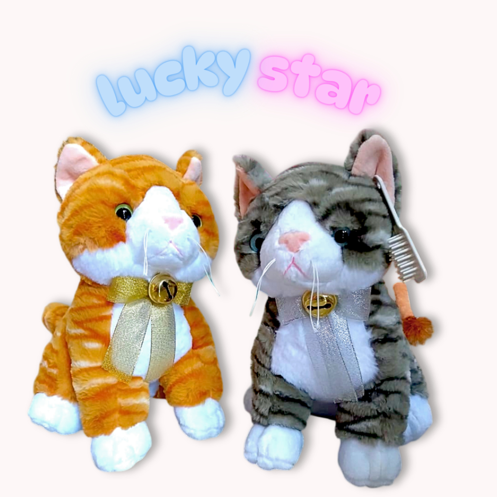 Jual Boneka Kucing Lucu Belang Cat Kumis 2 Krincingan Bersisir Bahan ...