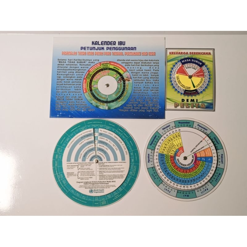 Jual 1 Paket dapat 4 Kalender Kehamilan, Kalender Masa Subur, Kalender ...