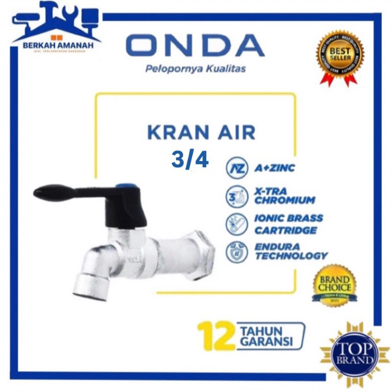 Jual ONDA BL Kran ukuran 3/4 inch yang dipasang di tembok (bisa dipakai di dalam maupun di luar ...