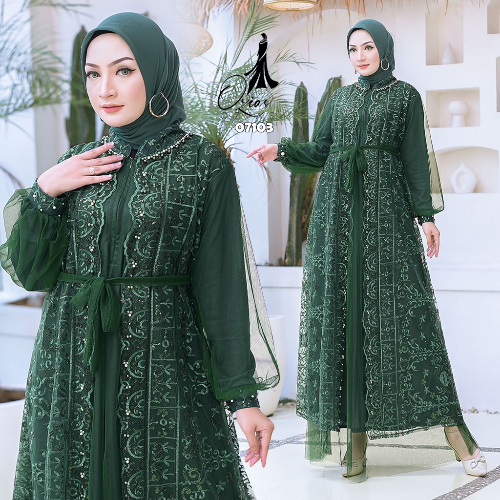 Jual GAMIS OZIAS TILE NAMIRA 07103 LD 105 120 140 150 I Gamis Tile Bordir I Gamis Kondangan ...