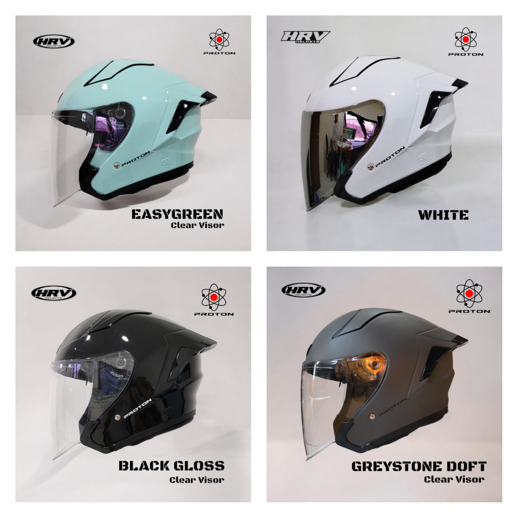 Jual Helm HRV Proton Solid SNI Plus Spoiler Kualitas Premium ( COD ...