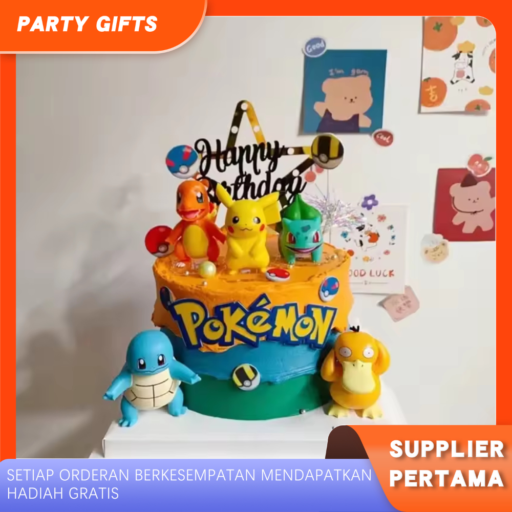 Jual PASRTYGIFTS Topper Cake Pokemon Pikachu Figure Hiasan Kue Lucu ...