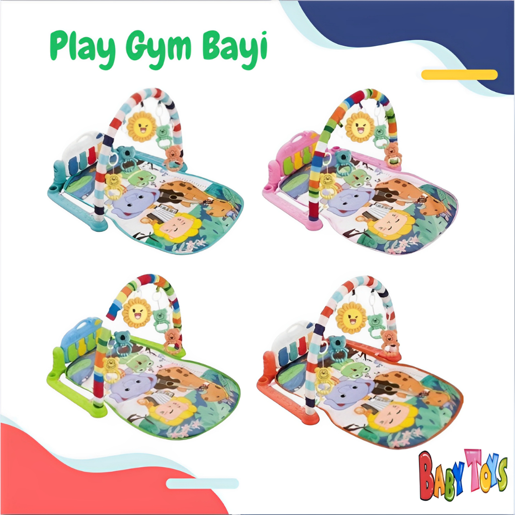 Jual BabyToys Play Gym Anak Bayi/Play Mat Piano & Rattle/ Mainan ...