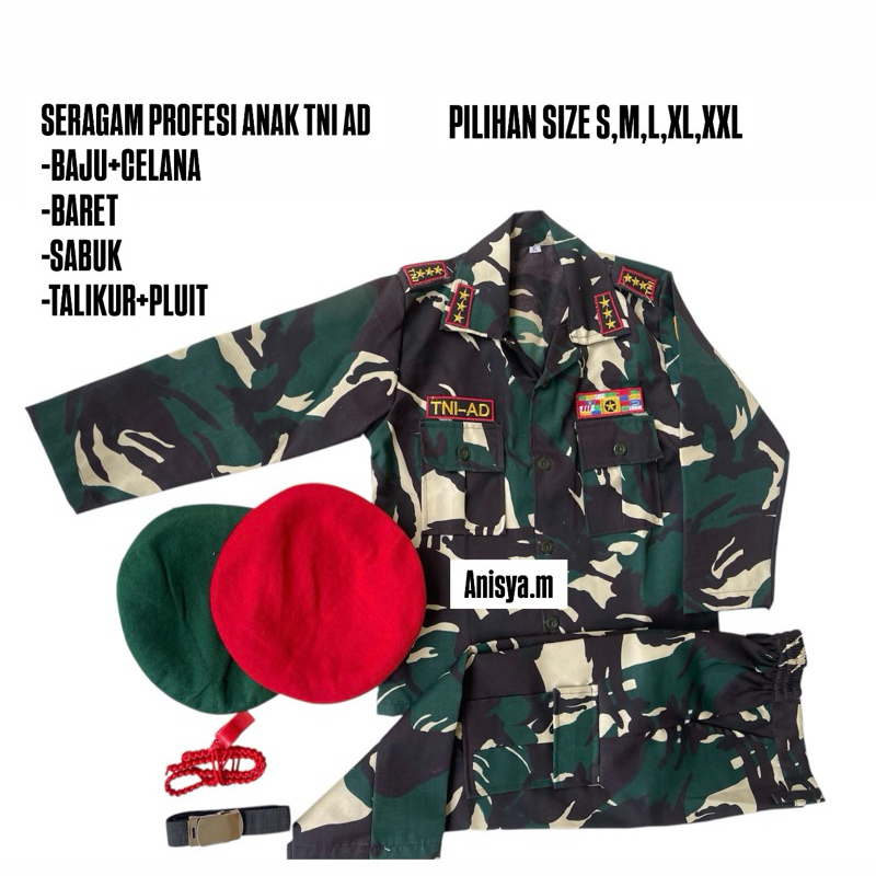 Jual SERAGAM PROFESI ANAK TNI AD/BAJU ANAK TNI AD | Shopee Indonesia