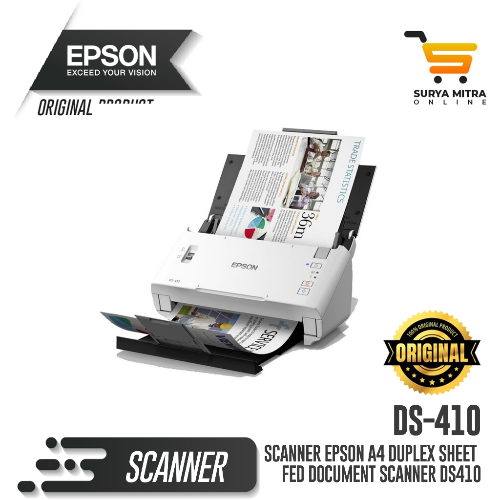 Jual SCANNER EPSON DS410 / DS-410 SCAN A4 - Garansi Resmi | Shopee ...