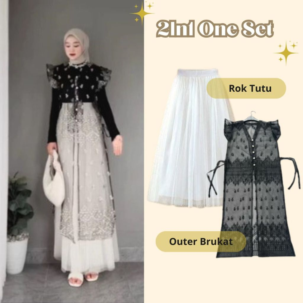 Jual One Set Outer Brukat Sapto / Outer Tunik Brukat Kondangan + Rok ...