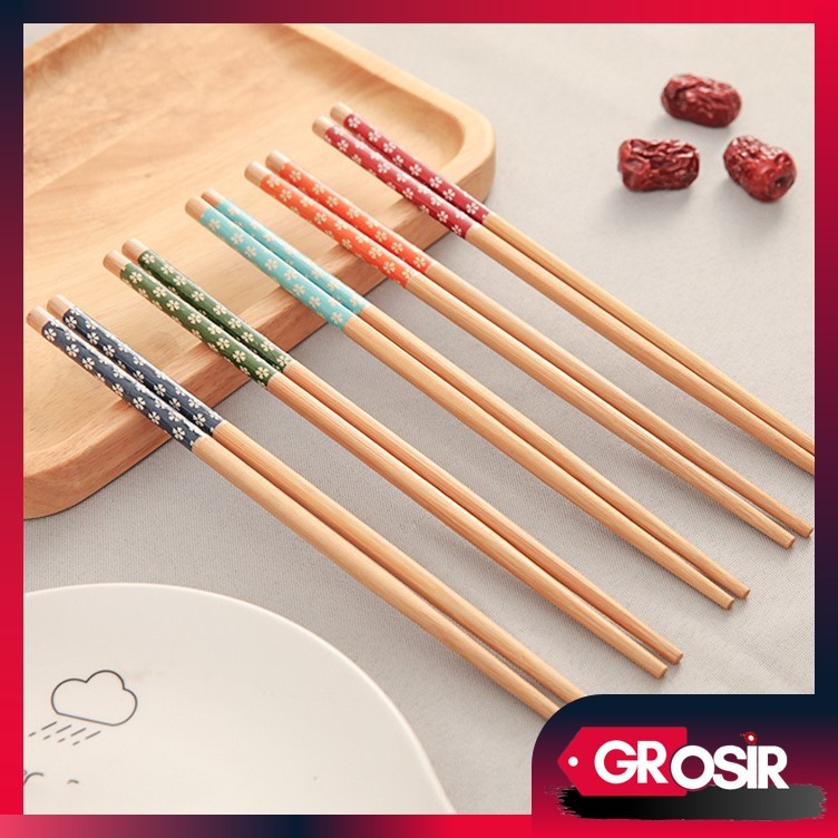 Jual Grosir - H5864 Sumpit Bambu Motif Bunga / Sumpit Mie ...