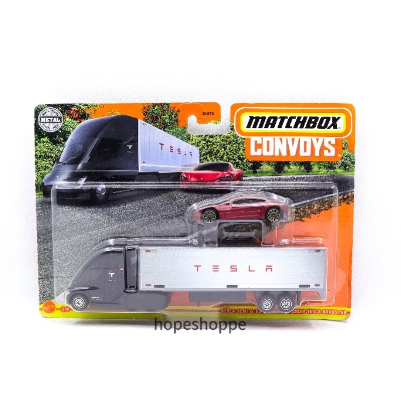 Jual Matchbox Convoys Tesla Semi & Box Trailer & 2020 Tesla Roadster ...