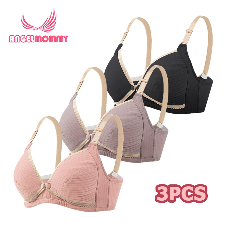 Jual 3PCS Nursing Bra Menyusui Tanpa Kawat Seamless Bahan Katun Bra Ibu ...