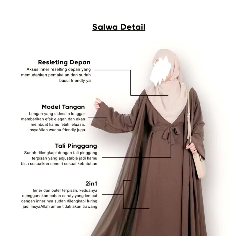 Jual Set Gamis Salwa Abaya 2in1 Gamis Dan Outer Bahan Ceruty Babydoll ...