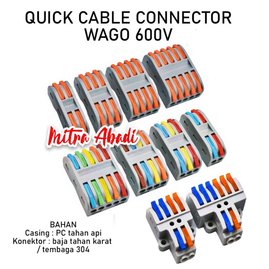 Jual Quick Cable Connector WAGO 600V / Terminal Block Penghubung Kabel ...