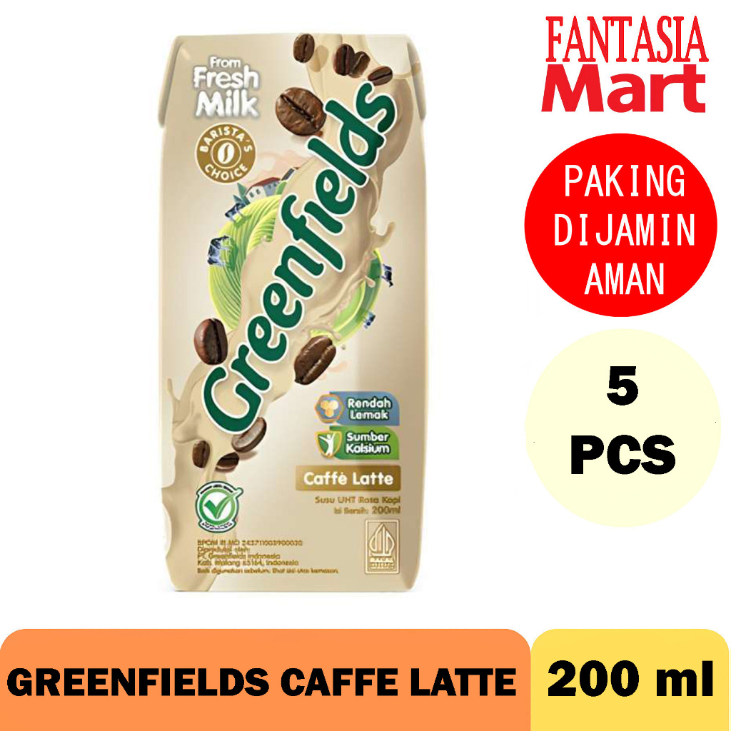 Jual SUSU GREENFIELDS UHT CAFFE LATTE 200 ML FANTASIA DENGAN PAKING ...