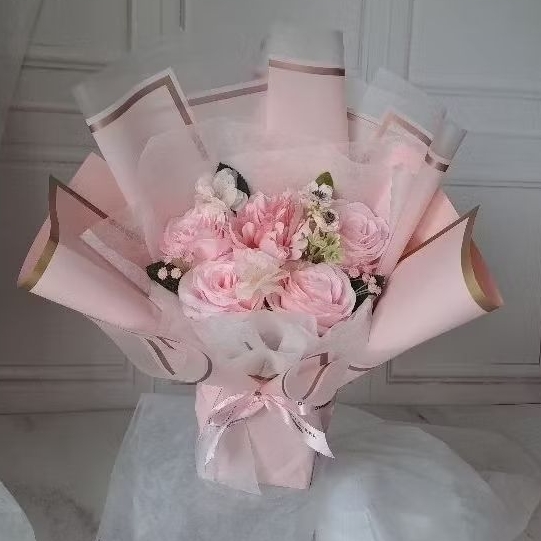 Jual (READY LANGSUNG KIRIM) buket bunga mawar biru pink peach MERAH ...