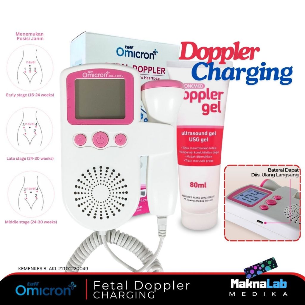 Jual OMICRON Dopler Detak Jantung Bayi Fetal Doppler 3.0MHz Fetal ...