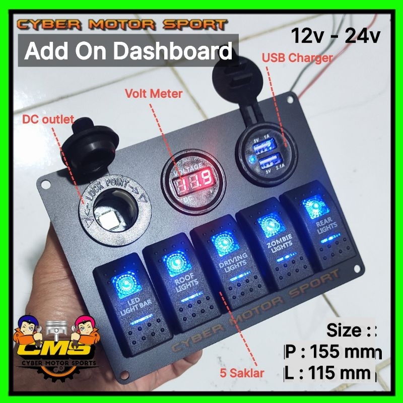 Jual Saklar mobil 12v 24v universal. sakelar on off switch panel ...