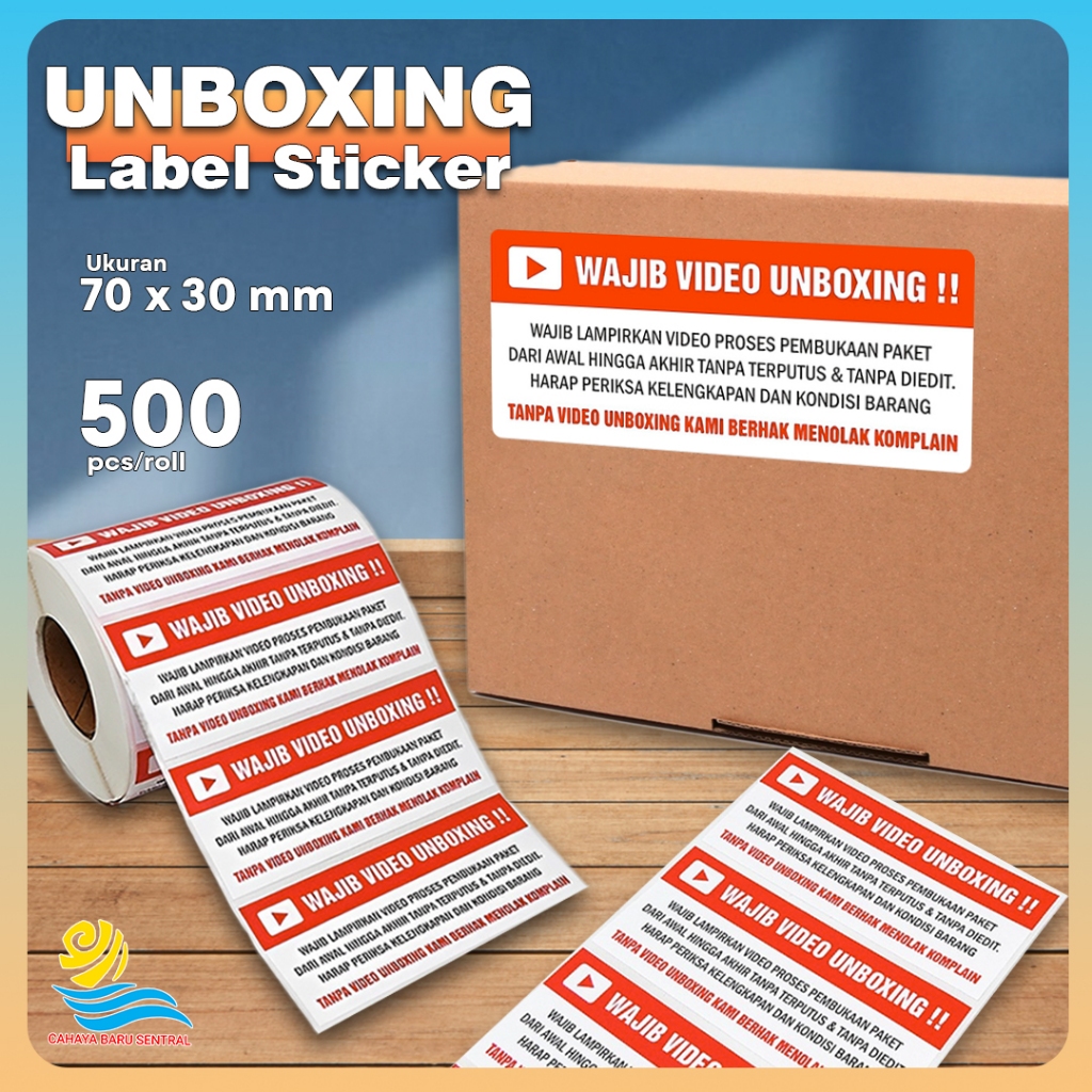 Jual LABEL STICKER FRAGILE VIDEO UNBOXING 70x30 MM isi 500pcs | Shopee ...