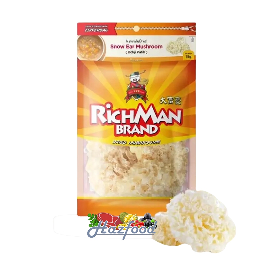 Jual RichMan Brand Snow Ear Mushroom (Bokji Putih) Jamur Salju Kering ...