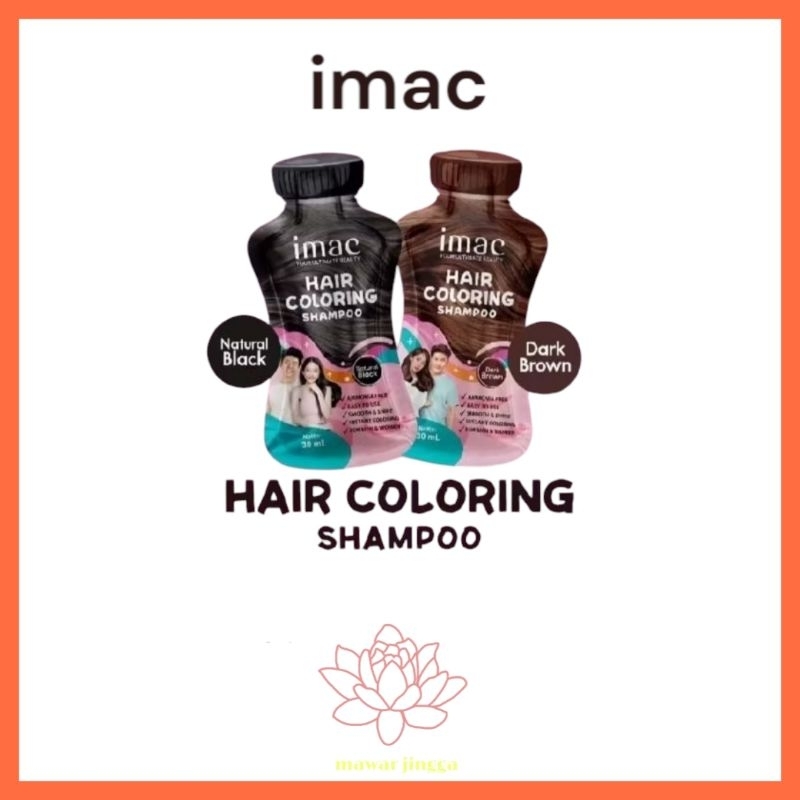 Jual Imac Hair Coloring Shampoo Natural Black / dark brown 30 ml ...