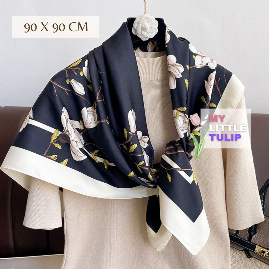 Jual Syal Wanita Cantik 90cm / Syal Lebar Persegi 90x90cm / Syal Hijab ...