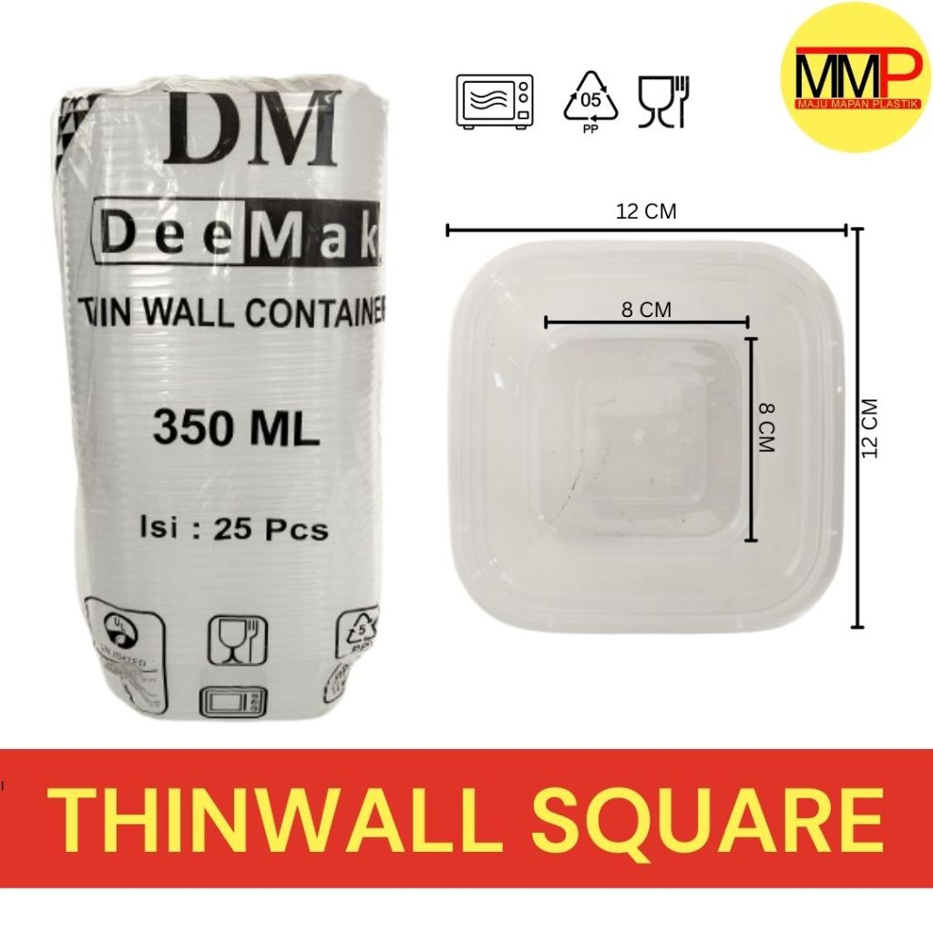 Jual [50 PCS] Thinwall DM Square 325ml / Cup Puding Square / Thinwall ...