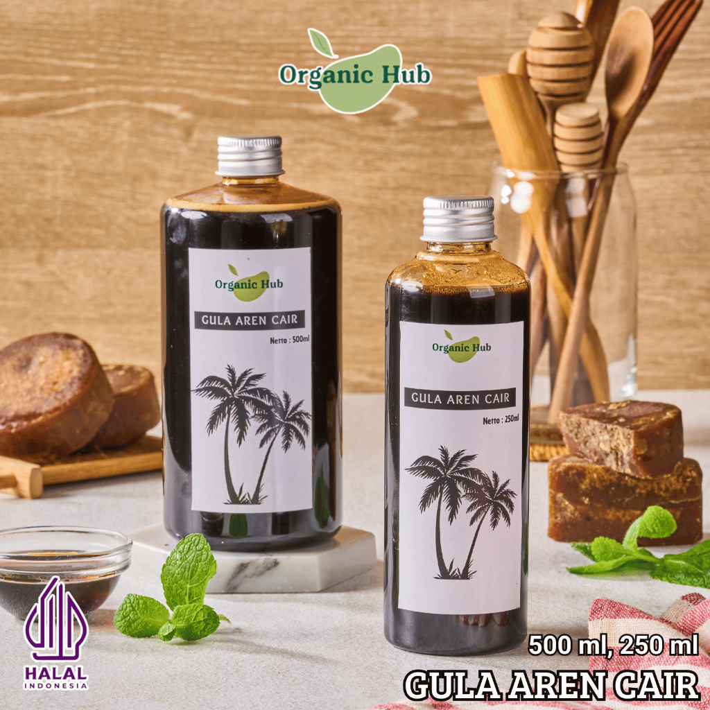Jual Organic Hub Gula Aren Cair Syrup Palm Sugar Organic Liquid Organik ...