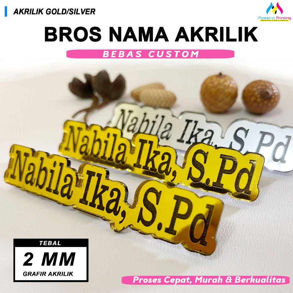 Jual BROS NAMA AKRILIK CUSTOM l NAME TAG AKRILIK | Shopee Indonesia