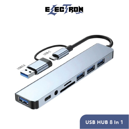 Jual Electron USB Hub 8 in 1 Converter Adapter Multi USB Hub Type C to USB 3.0 2.0, SD TF CARD ...