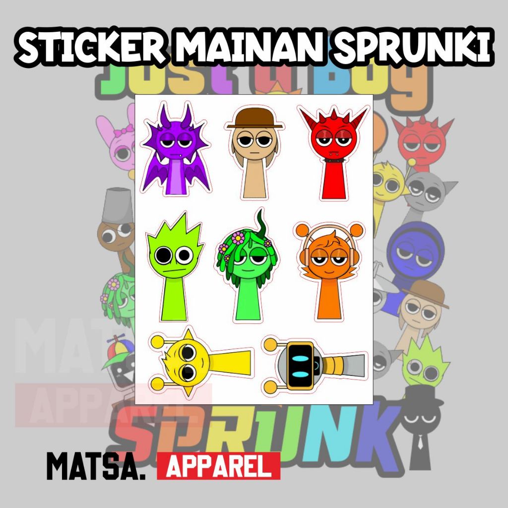 Jual Stiker mainan Sprunki / Sprunki sticker / stiker mainan Sprunki ...