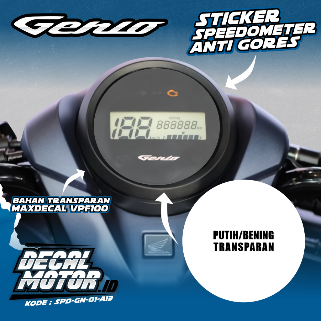 Jual Aksesoris Motor Speedometer Genio - Stiker Transparan Speedometer ...