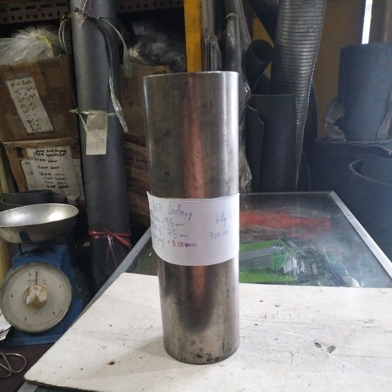 Jual as besi lobang diameter luar 95 mm lobang 75 mm panjang 300 mm ...