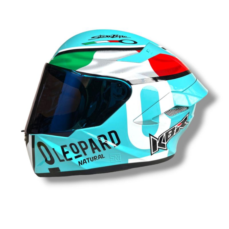 Jual HELM KBR FULL FACE LEOPARD ITALY TTC | VISOR IRIDIUM | SNI ...